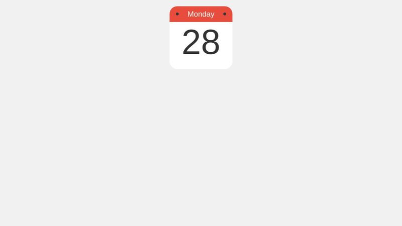 Calendar Flat Icon With CSS3