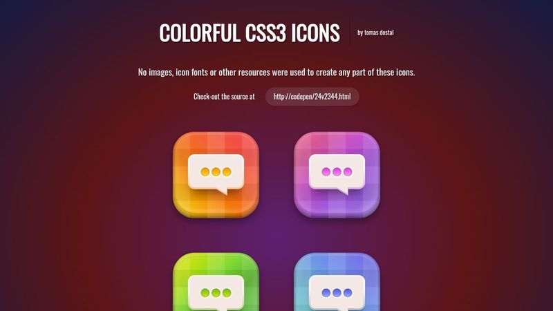 Colorful CSS3 Icons
