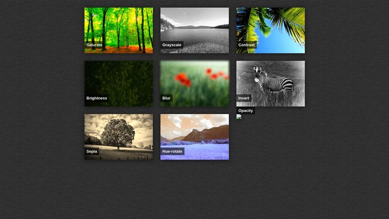 Simple hover effects with CSS(webkit) filters