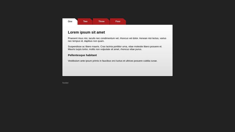 Tabs with beveled corners