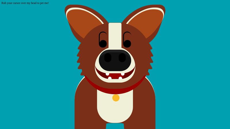 CSS animated, pettable corgi