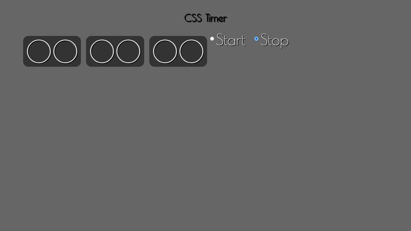 CSS Timer (Updated: Start/Stop)