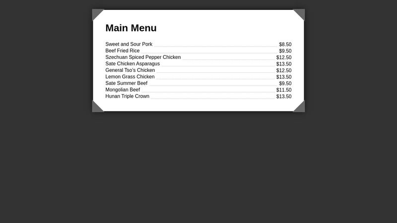 Basic Menu CSS