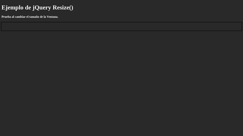 Ejemplo de jQuery Resize()