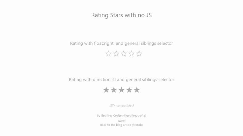 Rating stars with CSS only