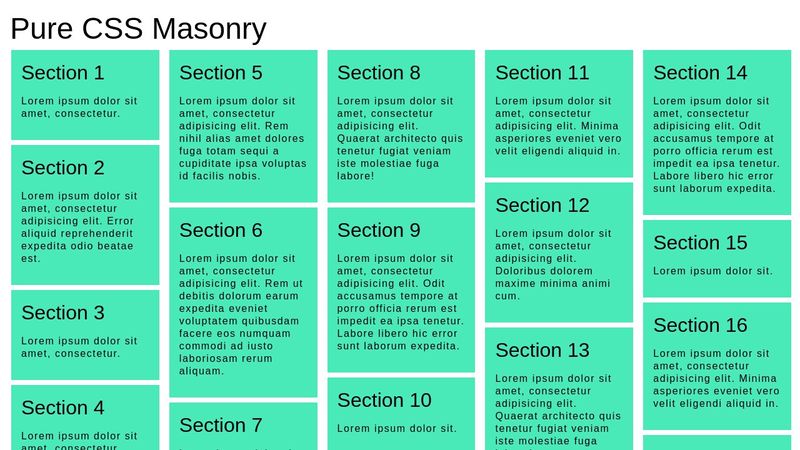 Pure CSS Masonry Layout