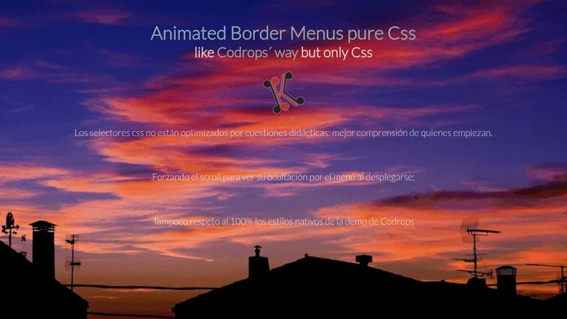 Animated Border Menus pure Css