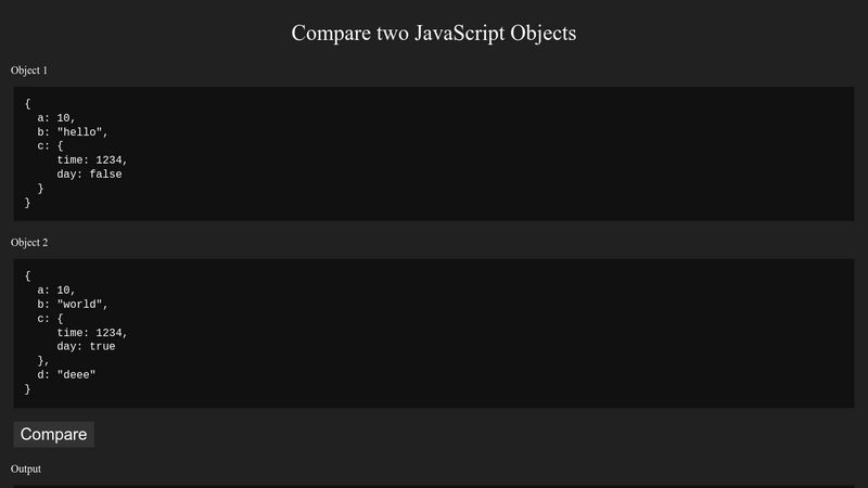 Diff Two JavaScript Objects diff-two-javascript-objects