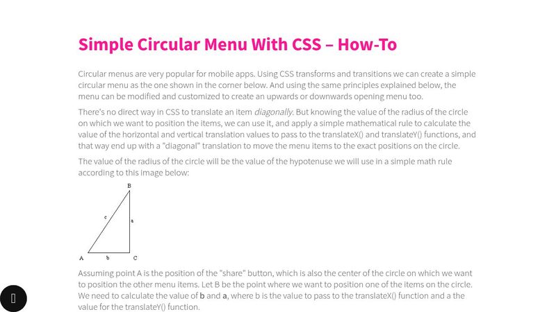 Simple Circular Menu