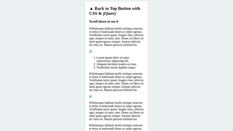 Back to Top Button (CSS & jQuery)
