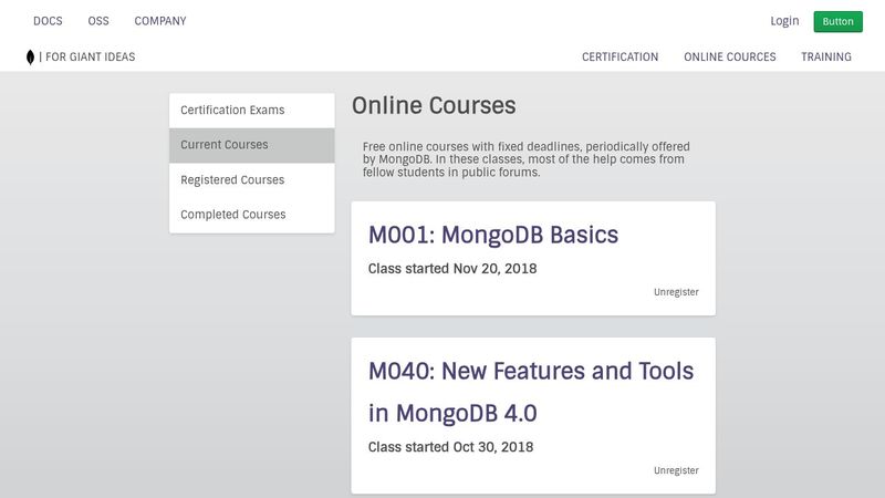 MongoDB dashboard design