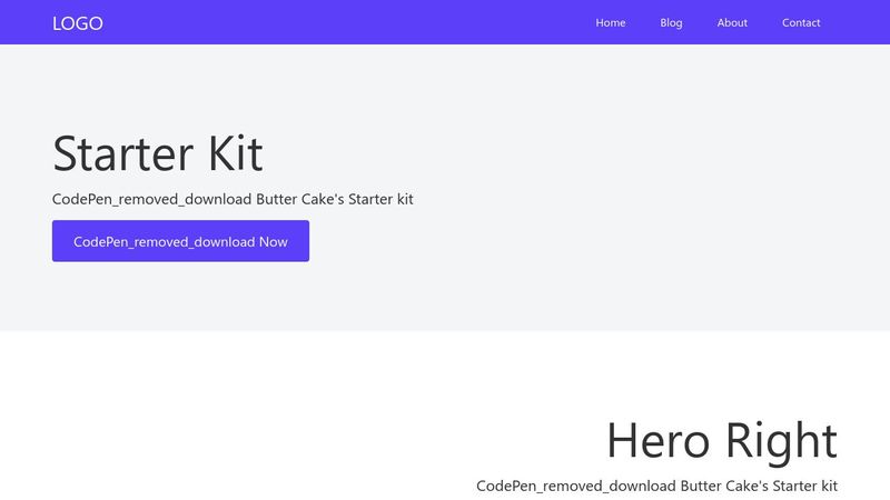 Butter Cake css Framework - Hero Section - Navbar - Examples