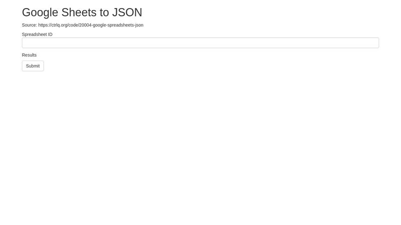 Google Sheet To JSON