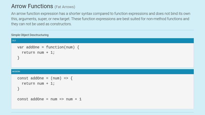 ES6 - Arrow Functions