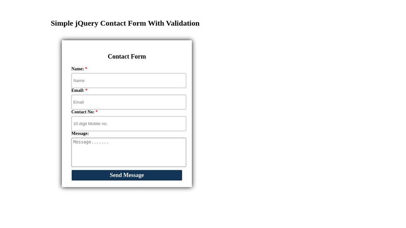 Simple jQuery Contact Form with Validation by FormGet