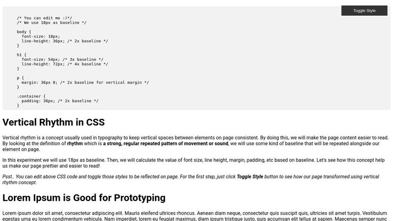 Vertical Rhythm in CSS