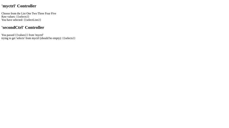 AngularJS: Passing values to another controller