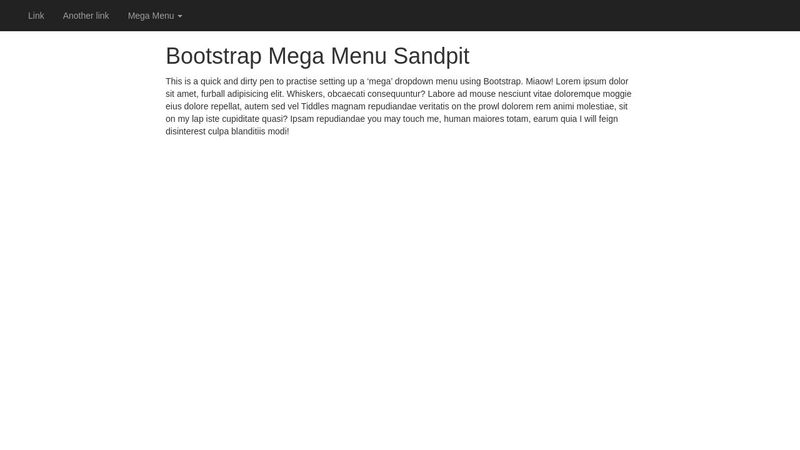 Bootstrap Mega Menu