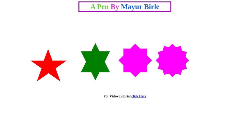 CSS Shapes: Star Shapes using CSS