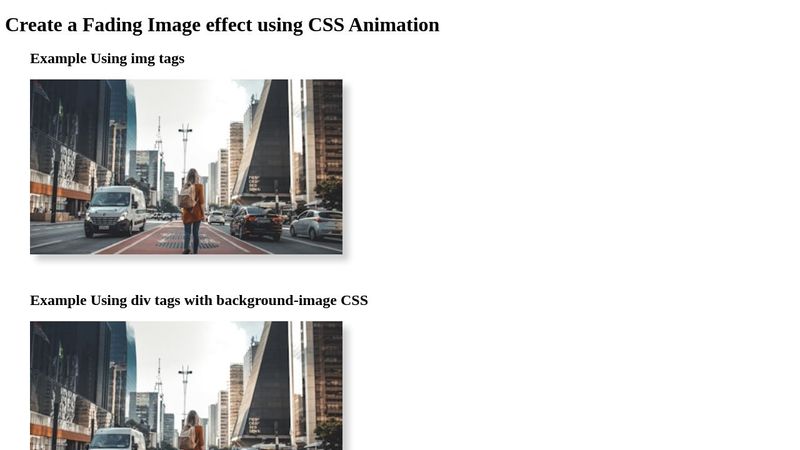Create a Fading Image effect Using CSS Animation