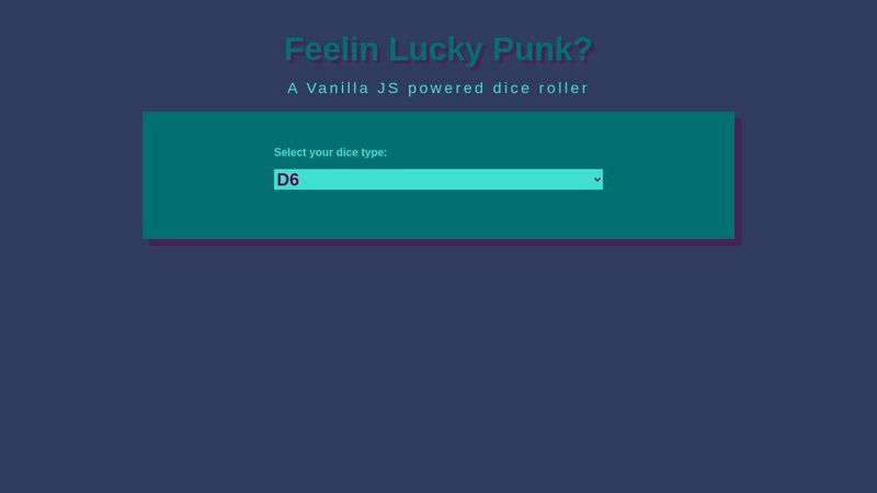 Dice Roll Generator - Vanilla JS