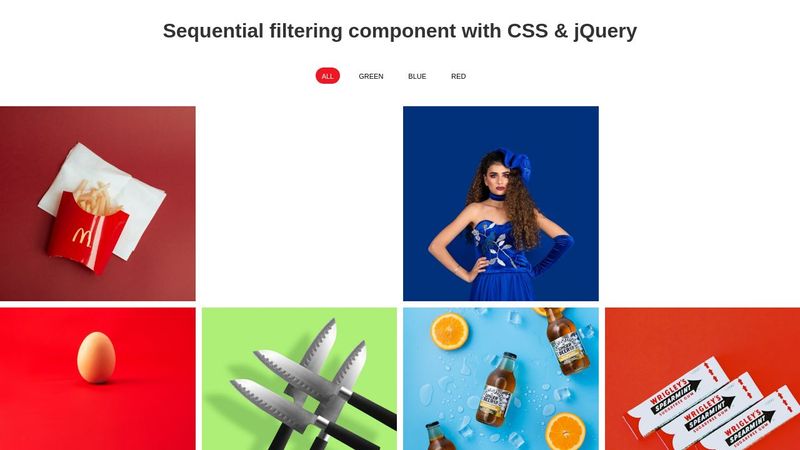 Sequential filtering/sorting component with CSS & jQuery
