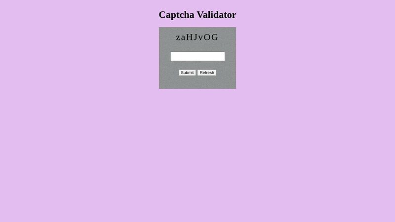 Captcha Validator Javascript