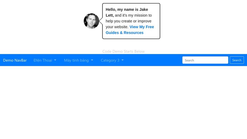 navbar boostrap 4 jquery