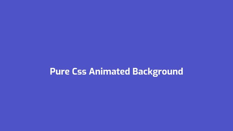 Pure Css Animated Background