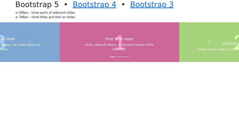 Bootstrap Carousel 5 - Show parts of prev and next slides with captions