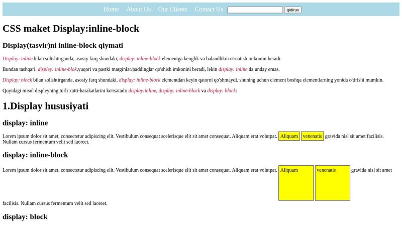 CSS inline-block