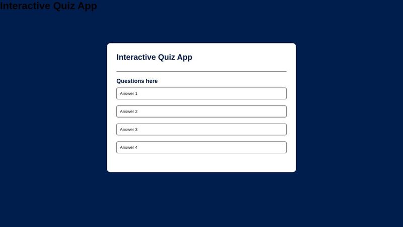 Quiz App JS Prac Proj 2