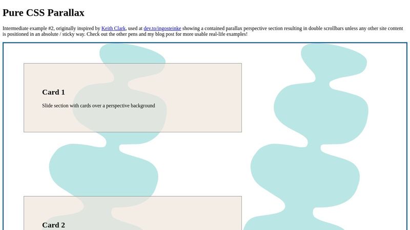 Pure CSS Parallax Scrolling, contained (double scrollbars)