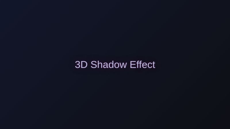 3D Shadow Effect text animation