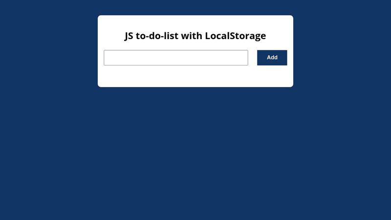 JS to-do-list with Save/Load LocalStorage