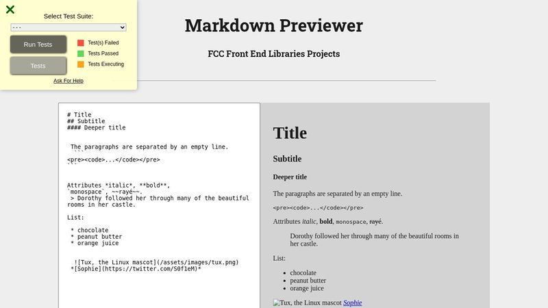 FreeCodeCamp Markdown previewer