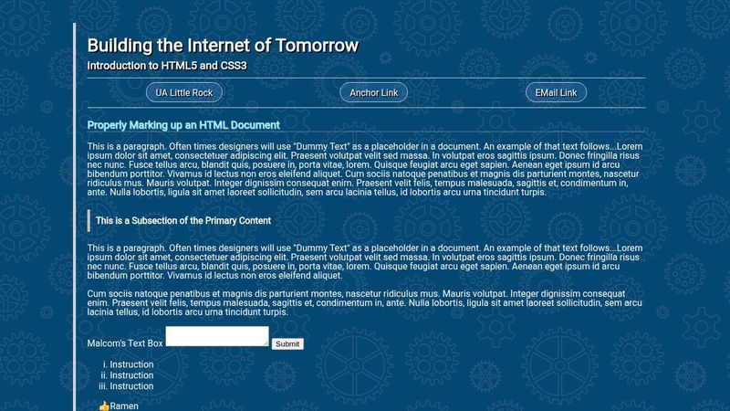 Building the Internet of Tomorrow: Introduction to HTML5 and CSS3 - Fall 2023 HTML