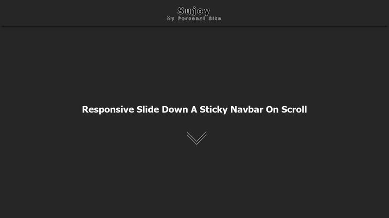 CodePen Home Responsive Slide Down A Sticky Navbar On Scroll
