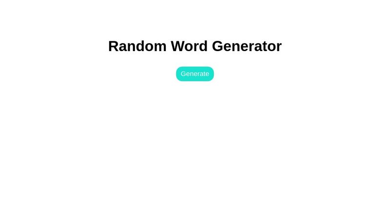 HTML Random Word Generator