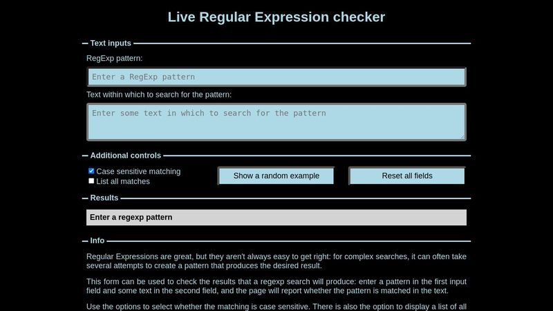 Regular Expression Checker (React)