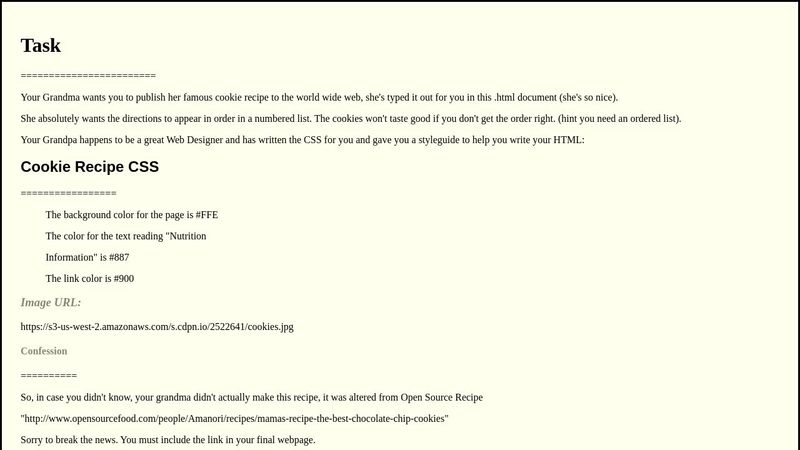 Cookie HTML Starter Code