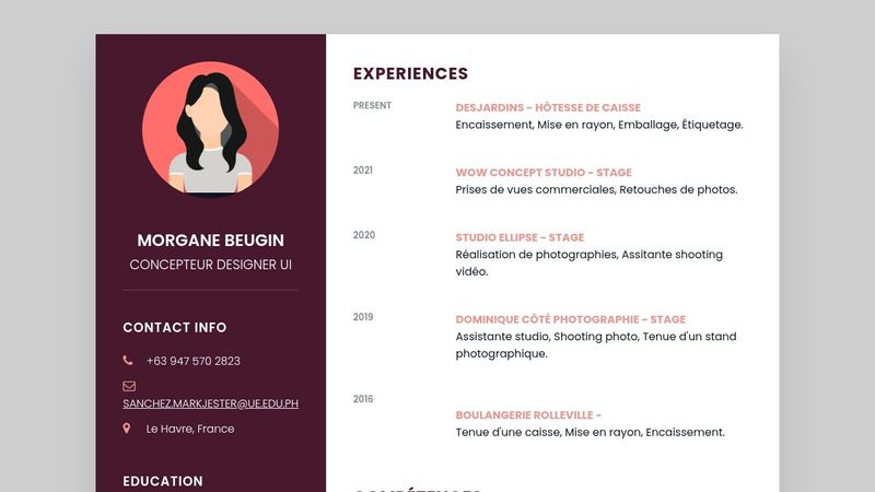 Morgane Responsive Resume HTML+CSS