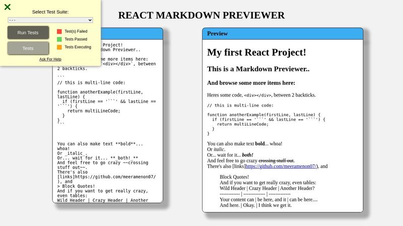 FCC REACT MARKDOWN PREVIEWER freecodecamp