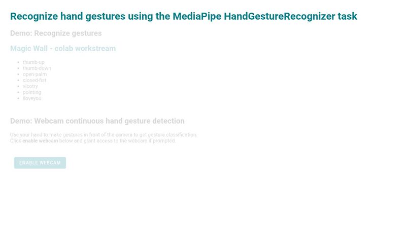 MediaPipe HandGestureRecognizer Task for web