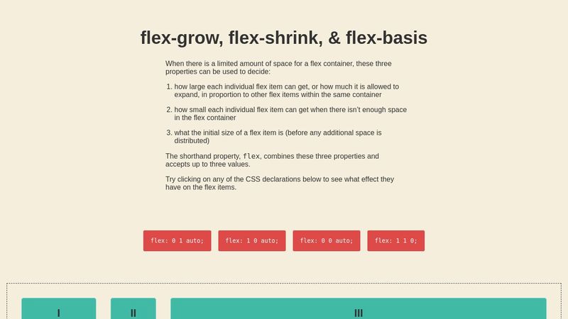 flex-grow, flex-shrink, & flex-basis