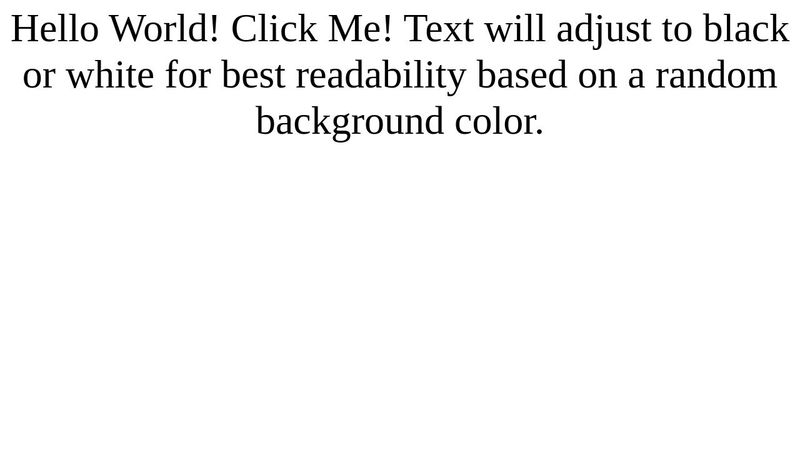 Setting text black or white based on random background color (JavaScript)