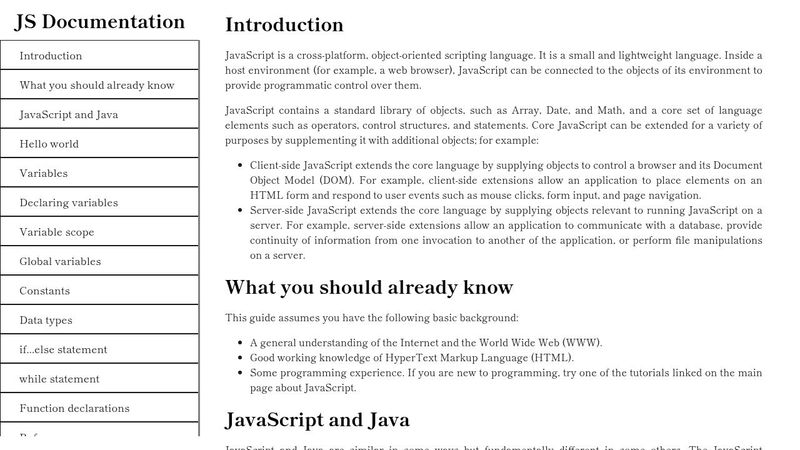 Documentation JS