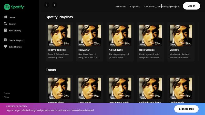 Spotify Clone with HTML & CSS