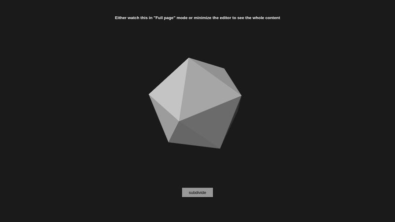 3D icosahedron with pure JS