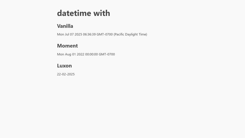 datetime example: Luxon